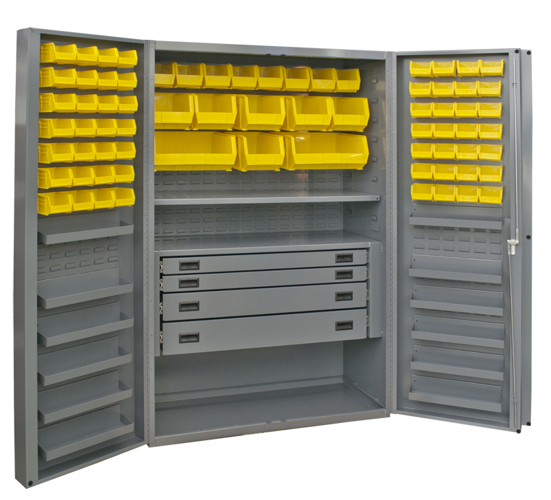 Durham Manufacturing DCBDLP724RDR-95 48" Wide Cabinet with 72 Bins, 1 ...