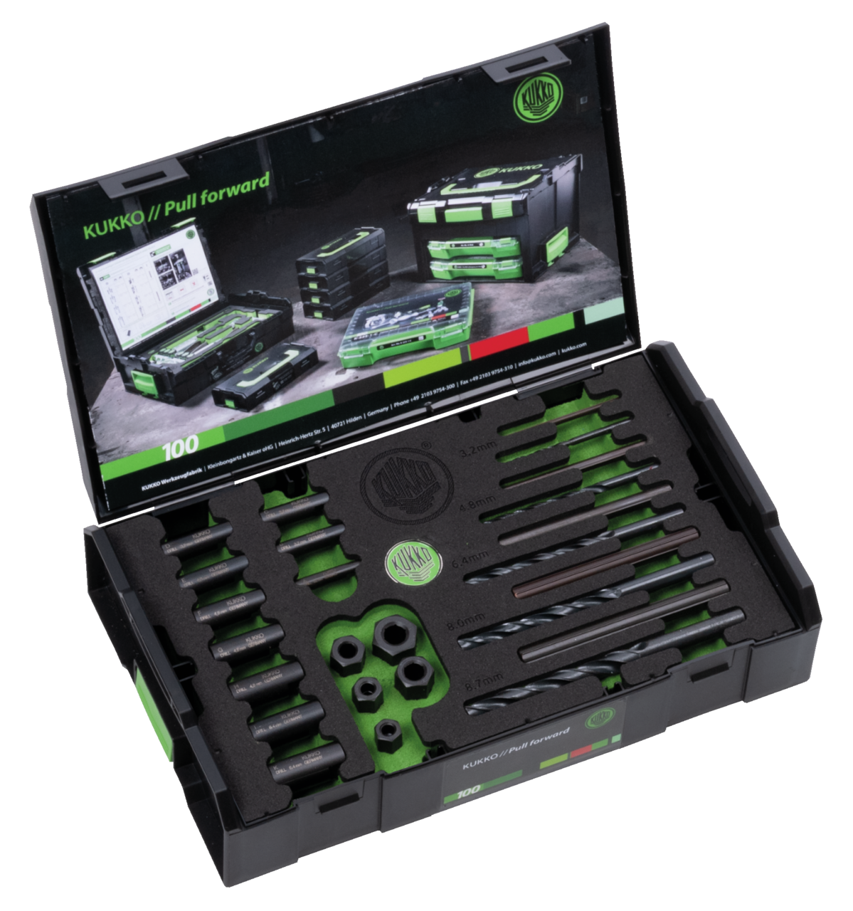 Kukko 49-U-B Bolt Extractor Set, 1/4" To 5/8" For Drilling Out Damaged ...