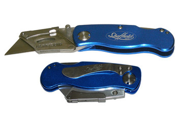 Sheffield 12113 12113 Folding Lockback Utility Knife, Blue | Hand Tools ...
